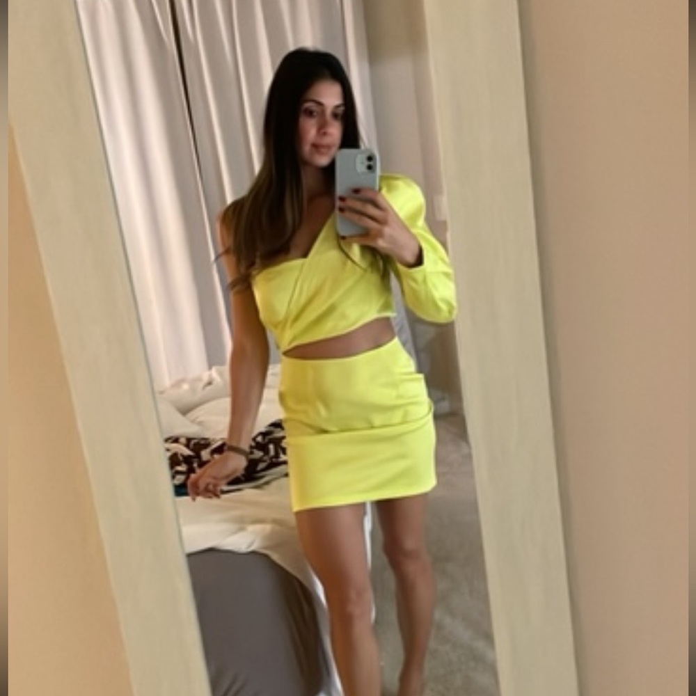 Satin Effect Open Side Mini Dress - Gem